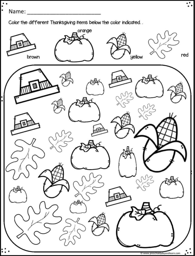 Preschool Thanksgiving Printables: Fun and Educational Activities for ...
