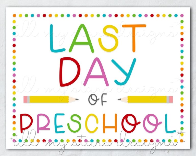 Last Day Of Preschool Printable: Capture the Memories - preschool ...